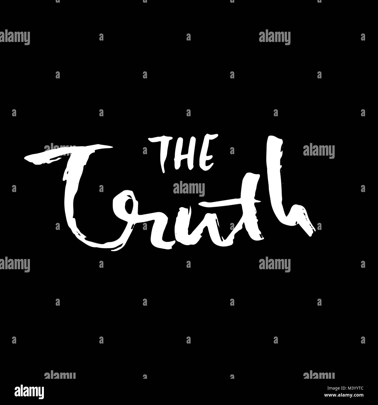 The truth. Modern dry brush lettering. Romantic typography poster ...