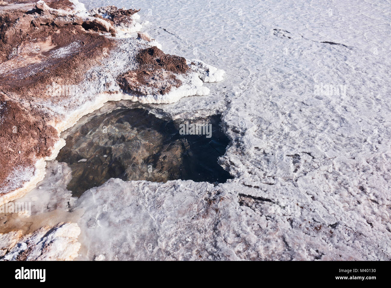 Salt lake flats terrain Atacama imagery. Overhead shot Stock Photo - Alamy