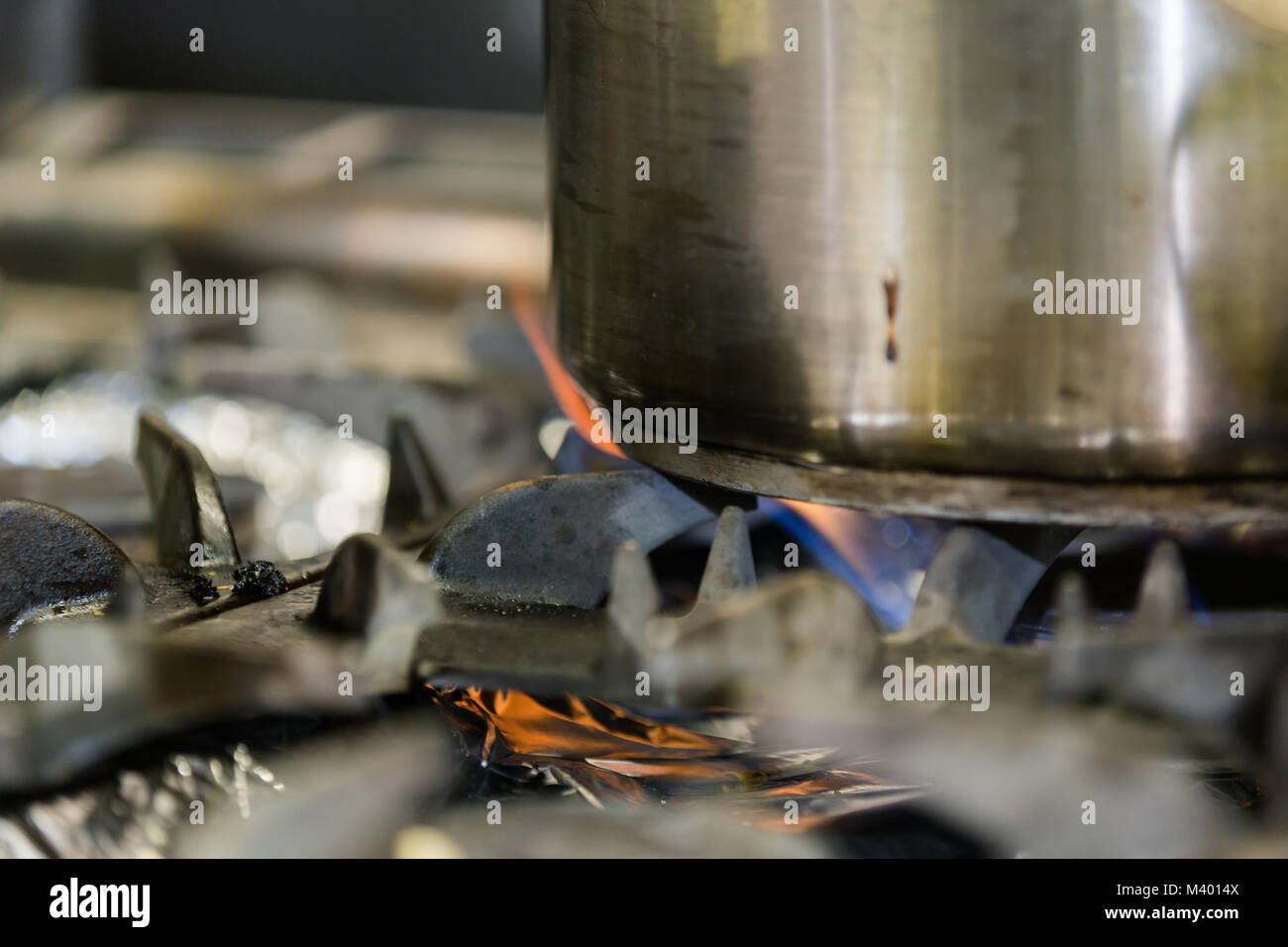 Pan on gas hob hi-res stock photography and images - Alamy
