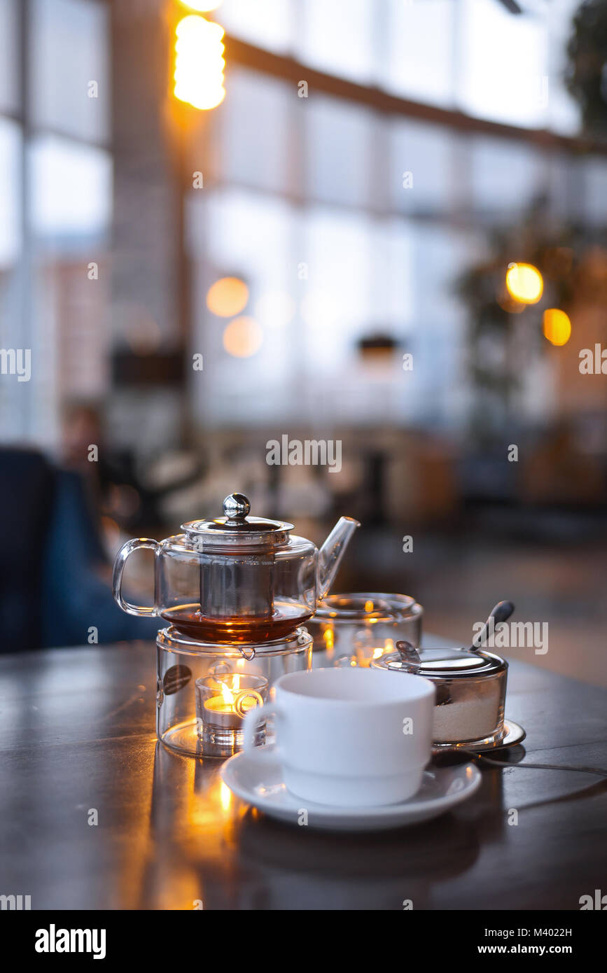 Tea ceremony in the cafe Stock Photo - Alamy