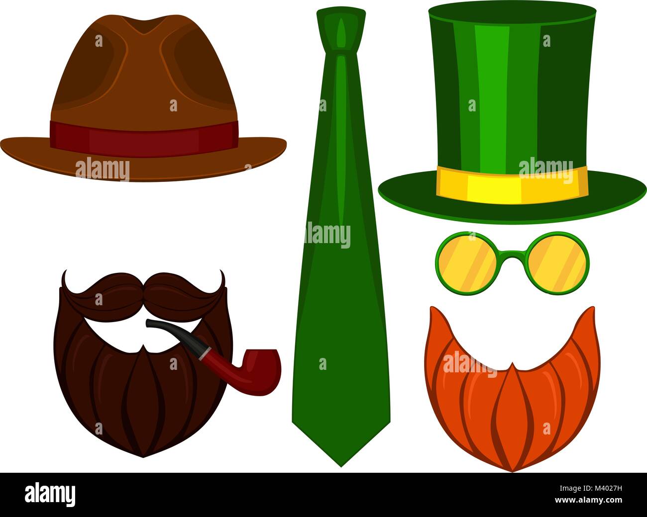 Icon line art poster man father dad day avatar elements set tall hat ...