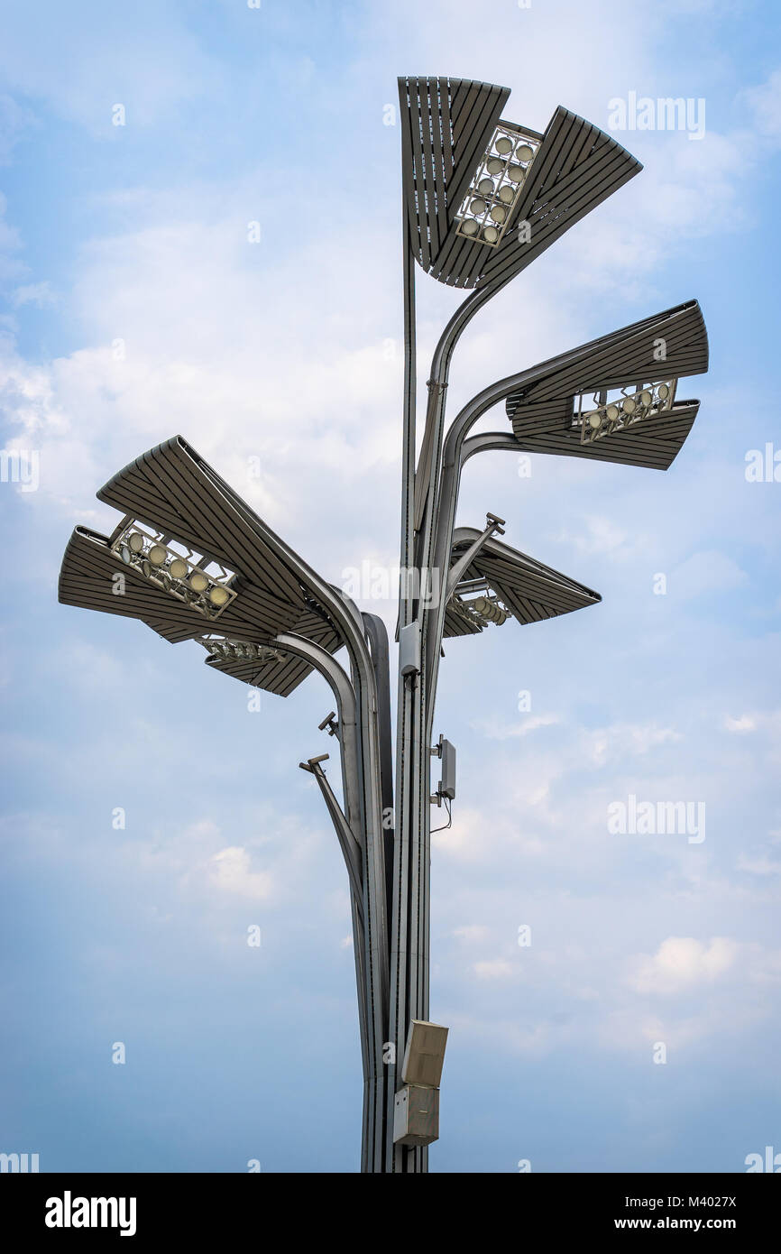 A futuristic light pole Stock Photo - Alamy