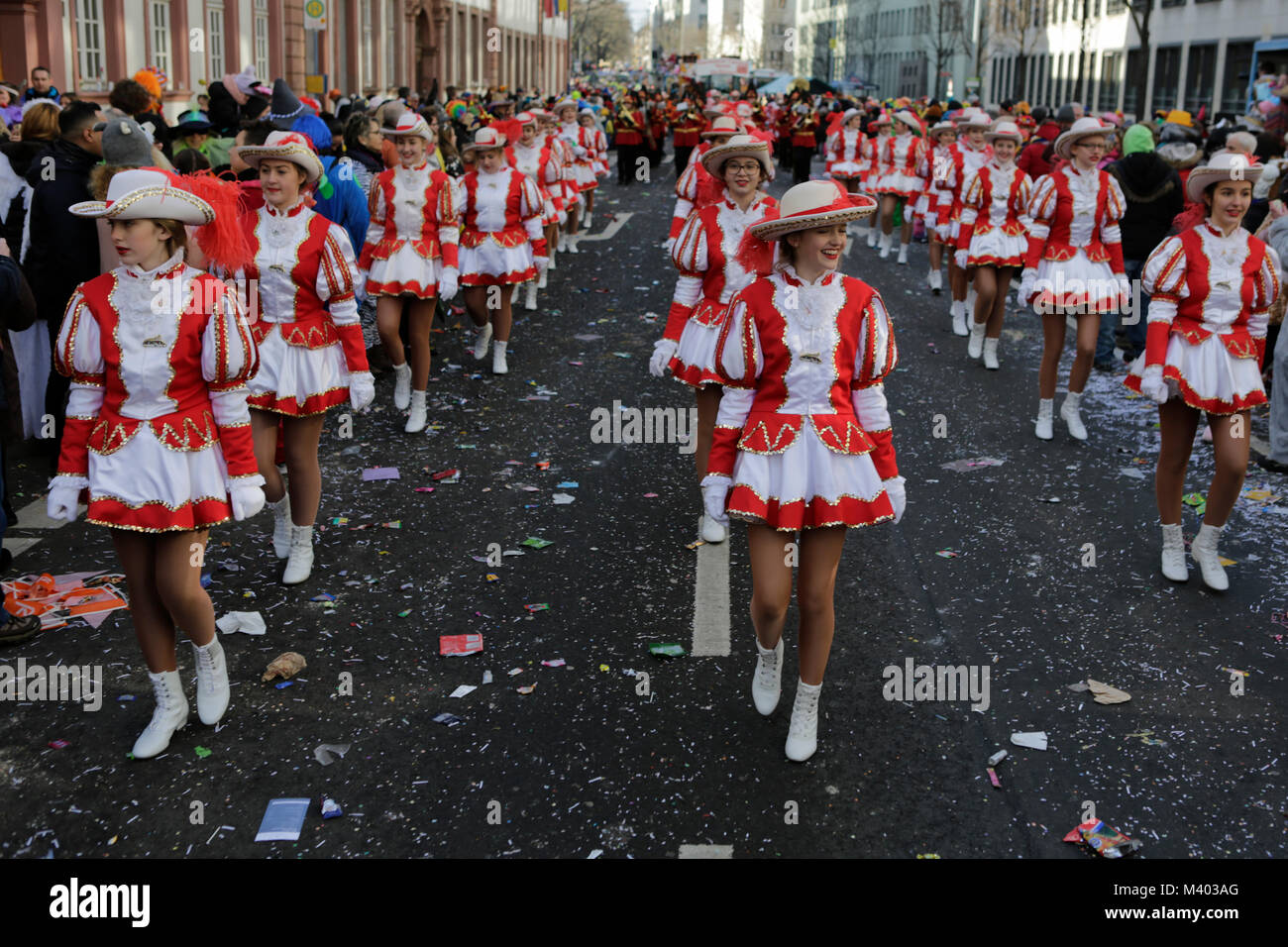 Majorettes march in carnival parade hi-res stock photography and images ...