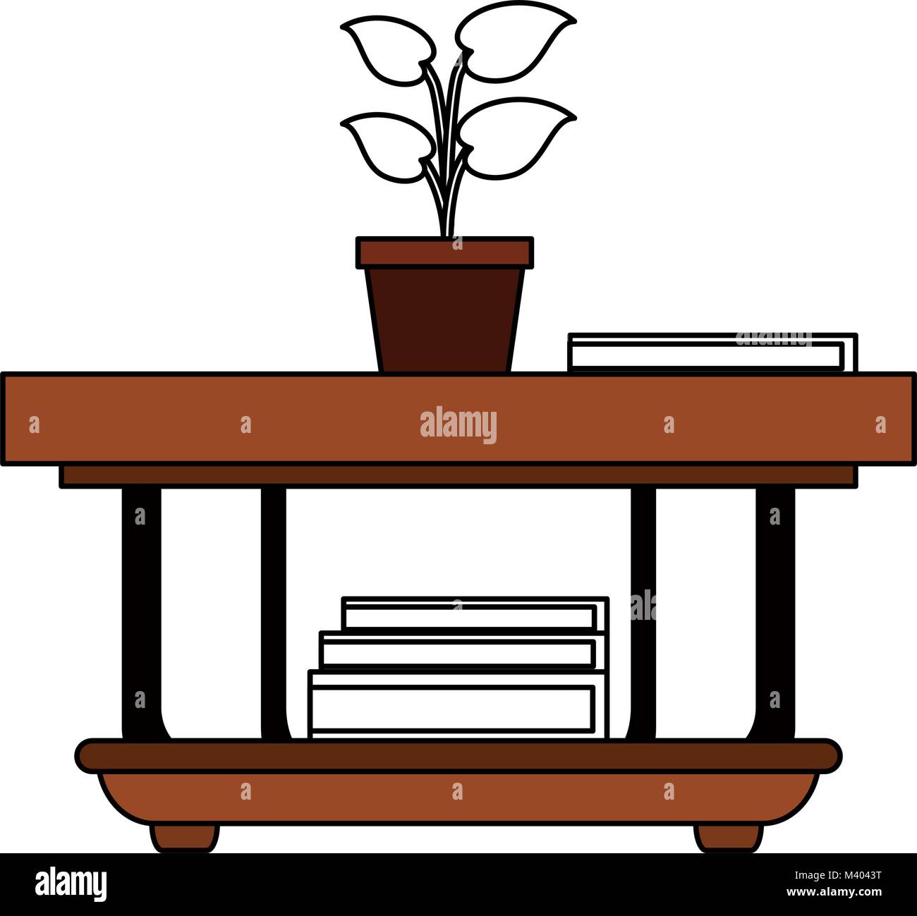 Desk with plant pot Stock Vector Image & Art - Alamy