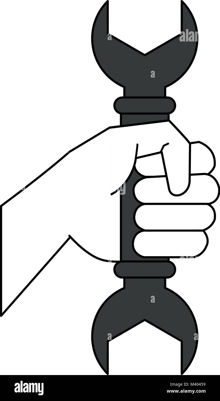 Hand with wrench Stock Vector Image & Art - Alamy