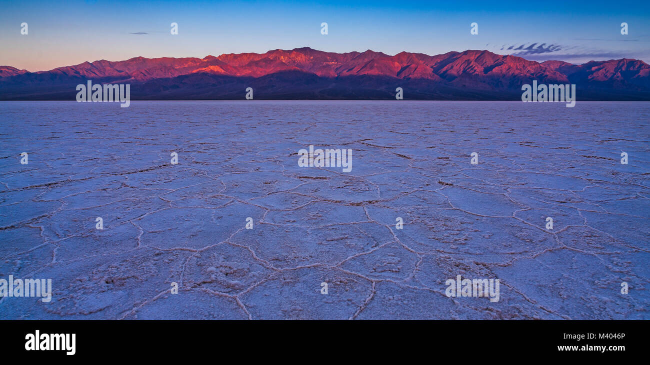 bad water basin landscape at sunset ,death valley national park ...