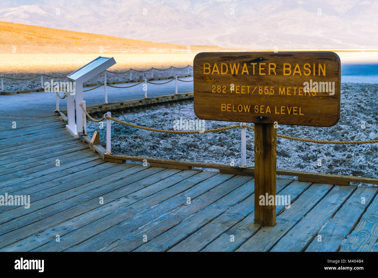 Death valley badwater sign basin national park hi-res stock photography ...