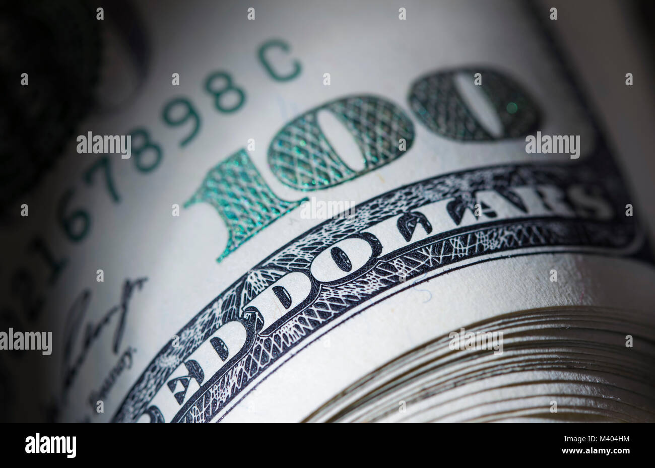 close-up view of stack of US dollars Stock Photo - Alamy