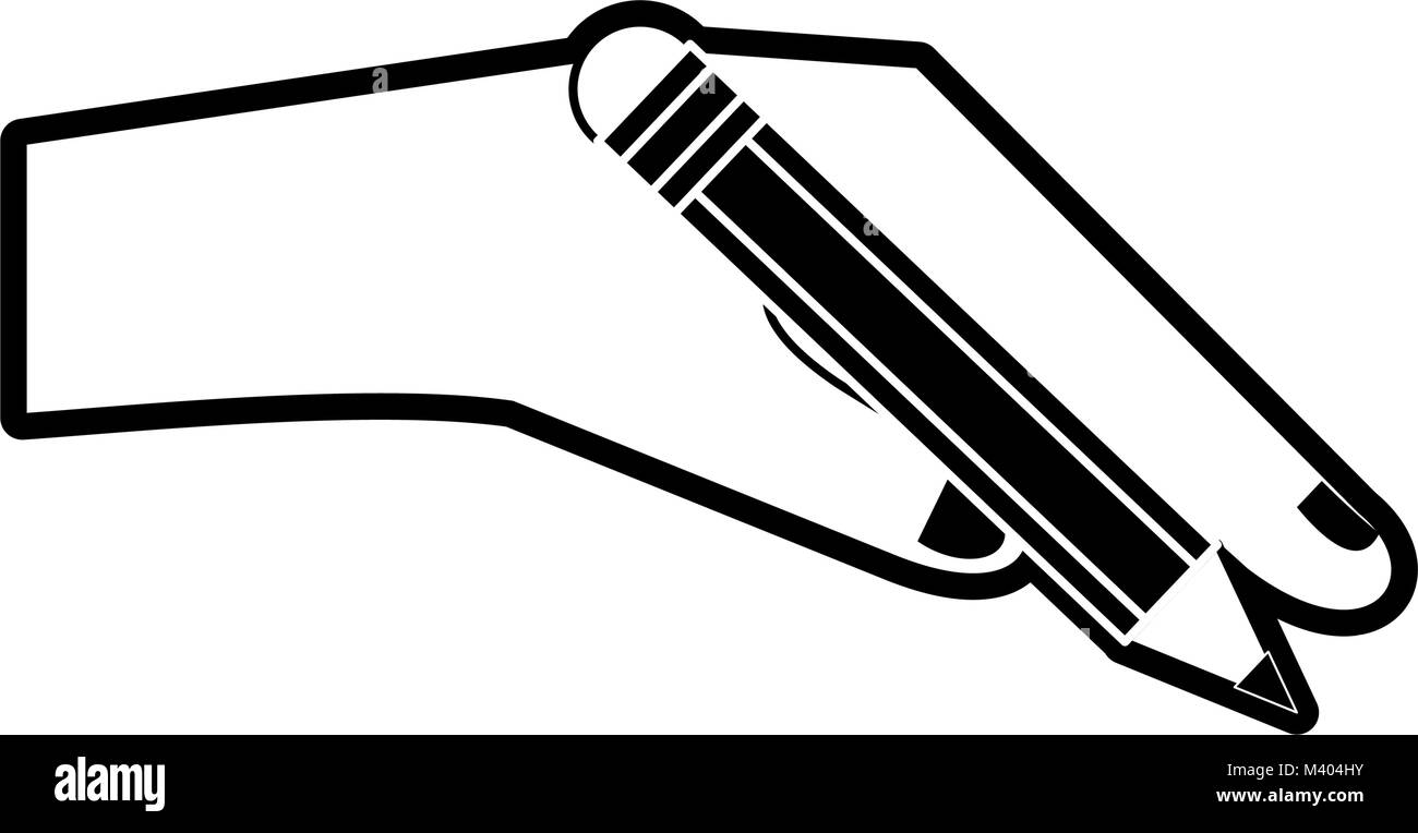 Hand with pencil Stock Vector Image & Art - Alamy