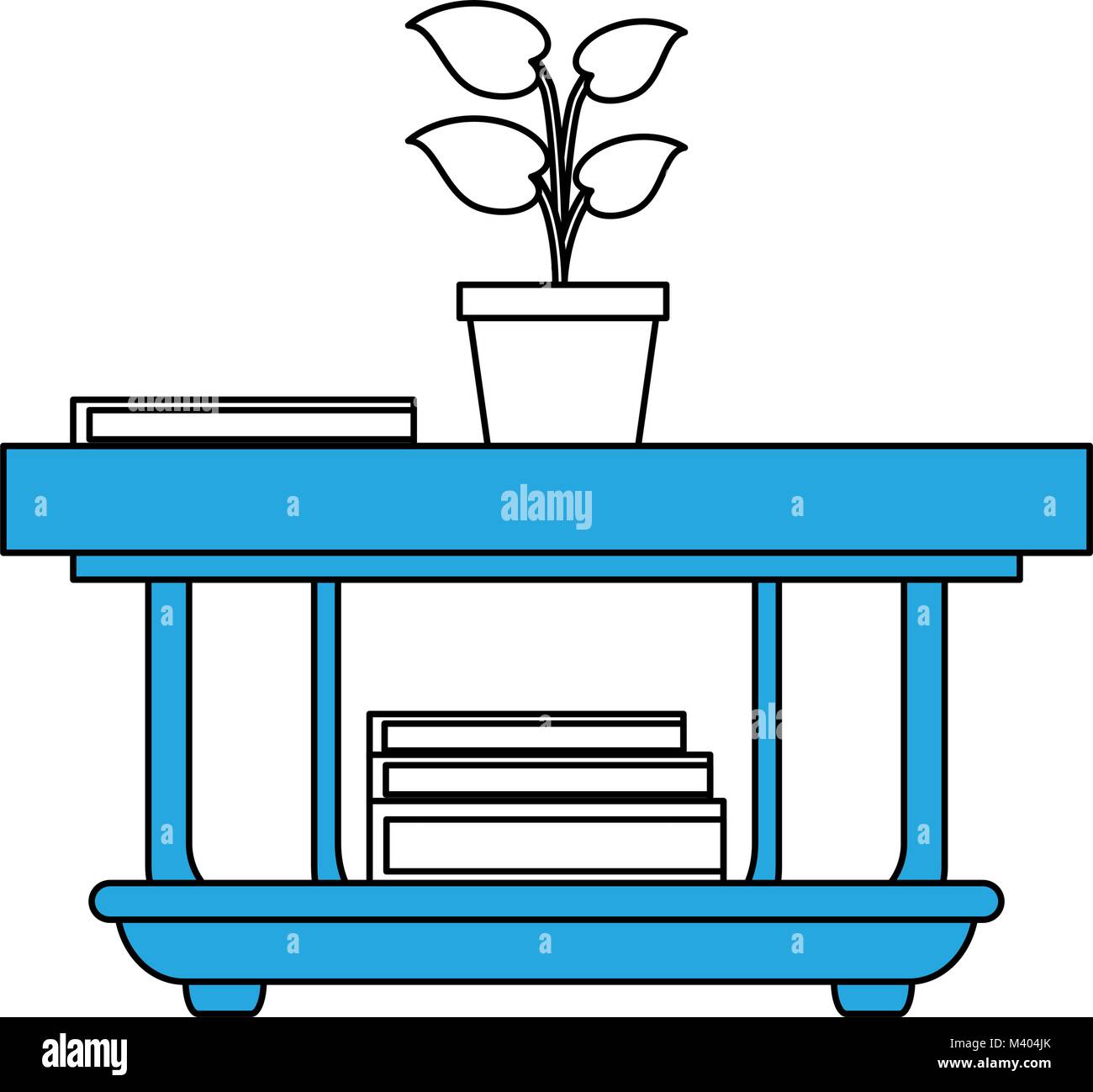 Desk with plant pot Stock Vector Image & Art - Alamy