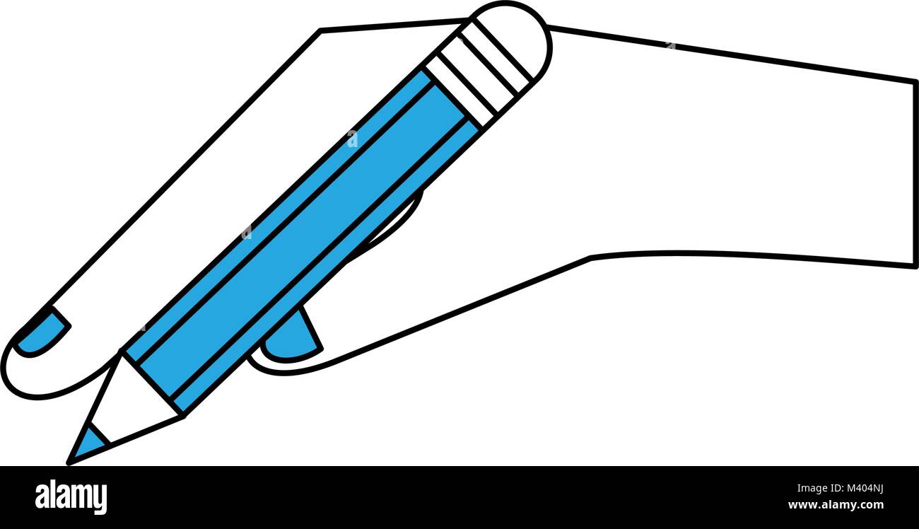 Hand with pencil Stock Vector Image & Art - Alamy