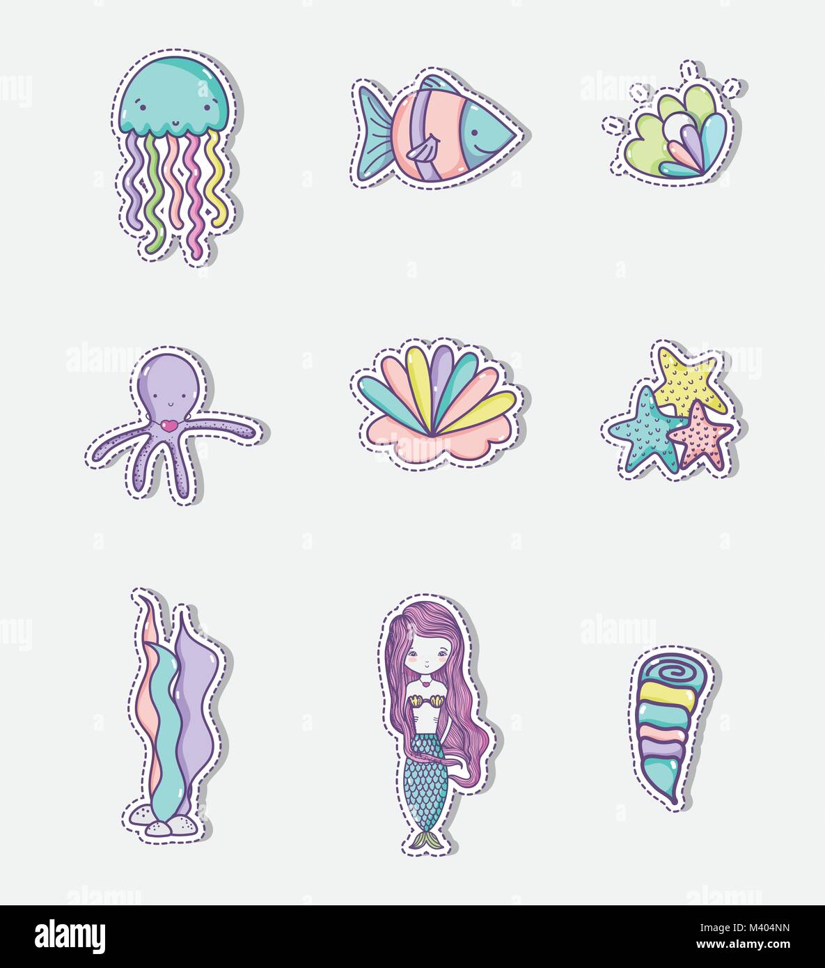 Sea animal hand drawing cartoons Stock Vector Image & Art - Alamy