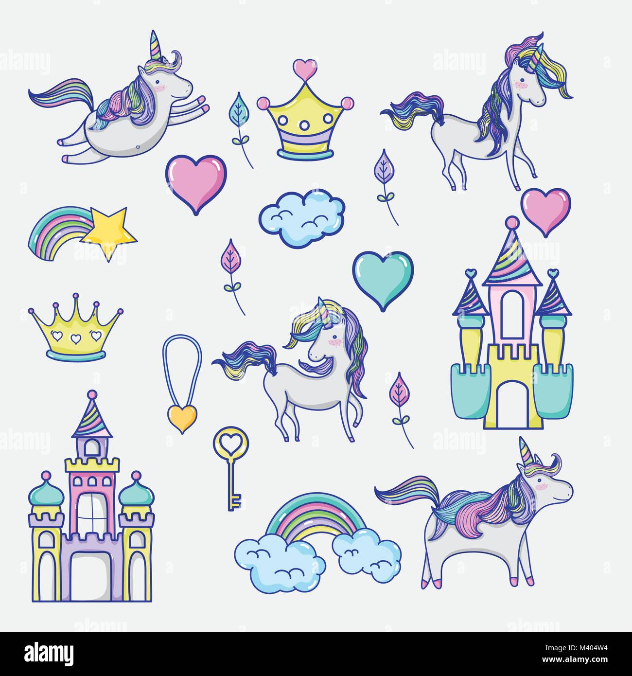 fantasy and magic world doodle icons Stock Vector Image & Art - Alamy