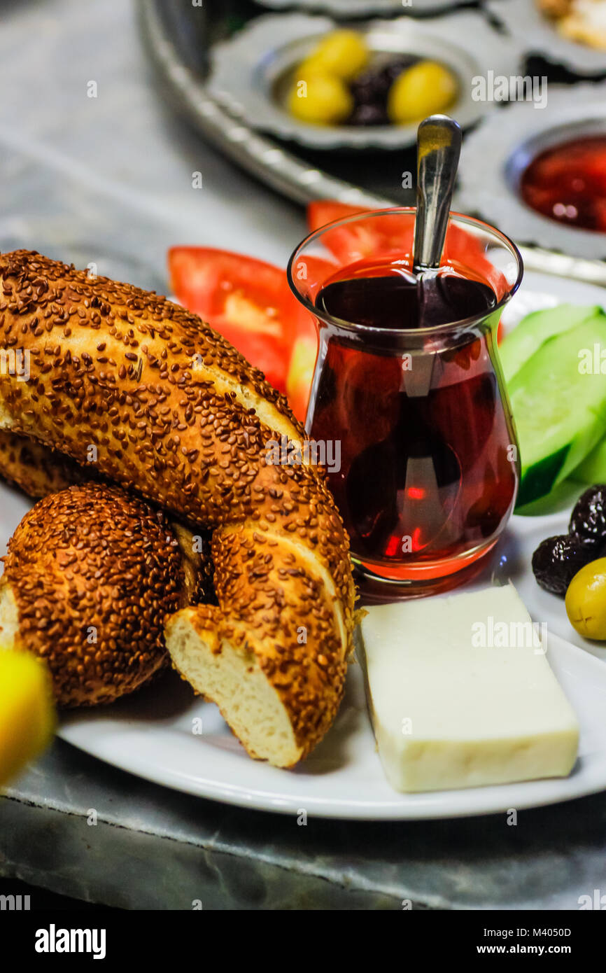 tea and simit Stock Photo - Alamy