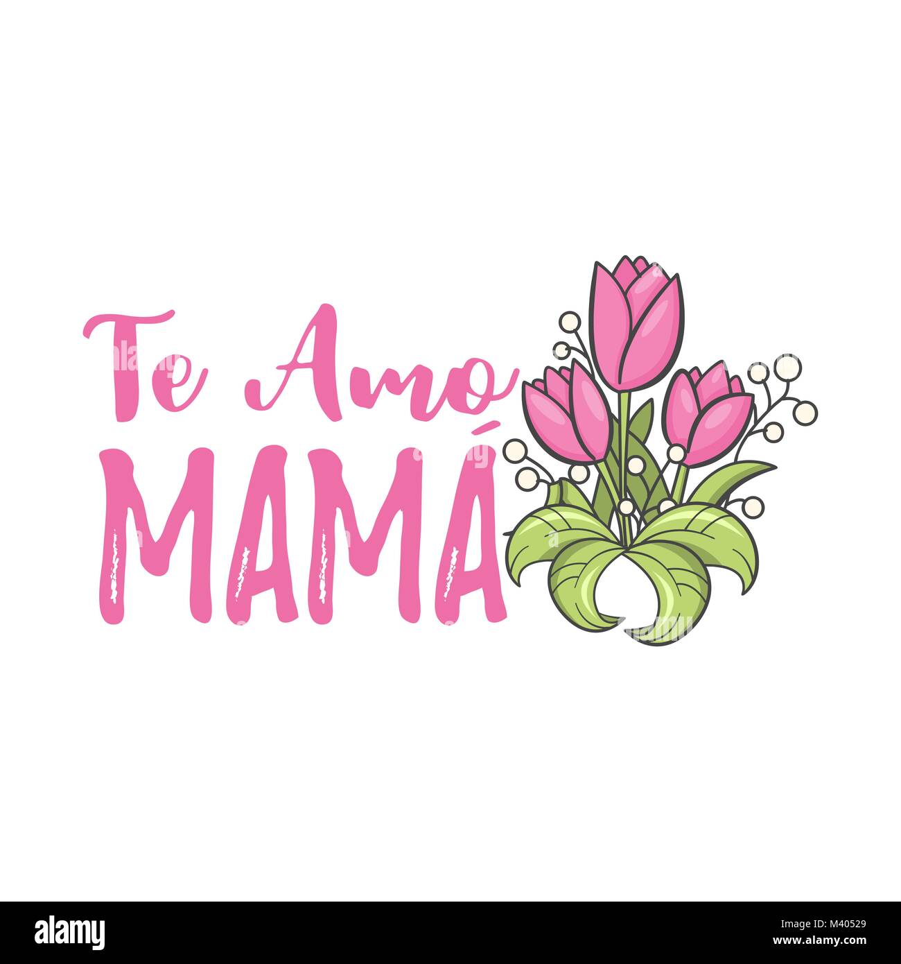 Spanish mother day greeting Stock Vector Image & Art - Alamy