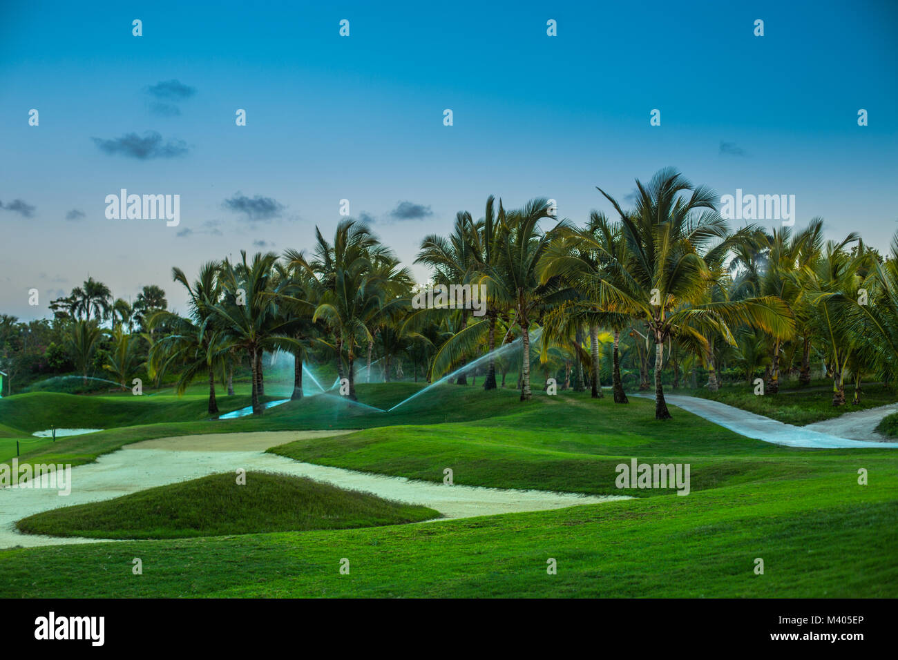 Golf course in the tropical island Stock Photo - Alamy