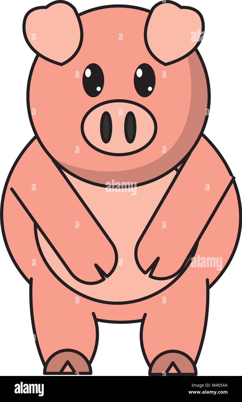 adorable pig farm animal character Stock Vector Image & Art - Alamy