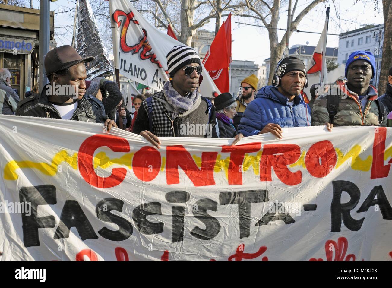 Milan, 10 February 2018 anti-fascist and anti-racist demonstration ...