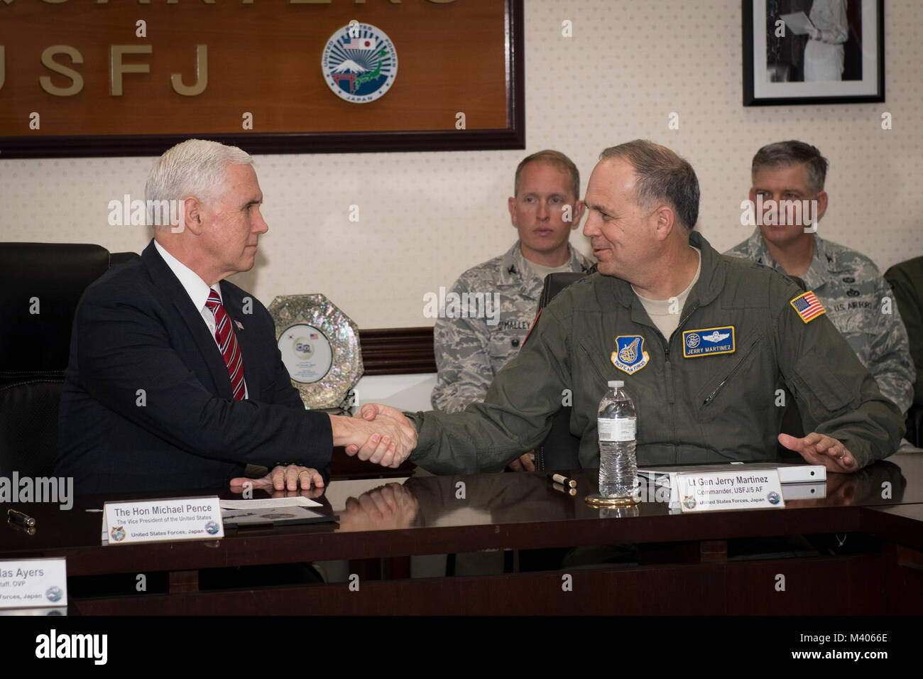 Vice President of the United States Michael R. Pence greets Lt. Gen ...