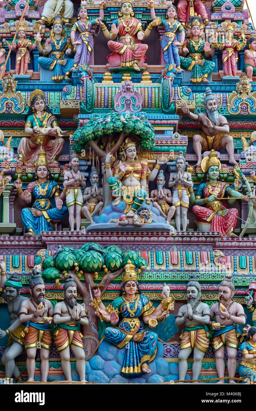 Little India Singapore Asia February 11, 2018 Colourful statues of the ...
