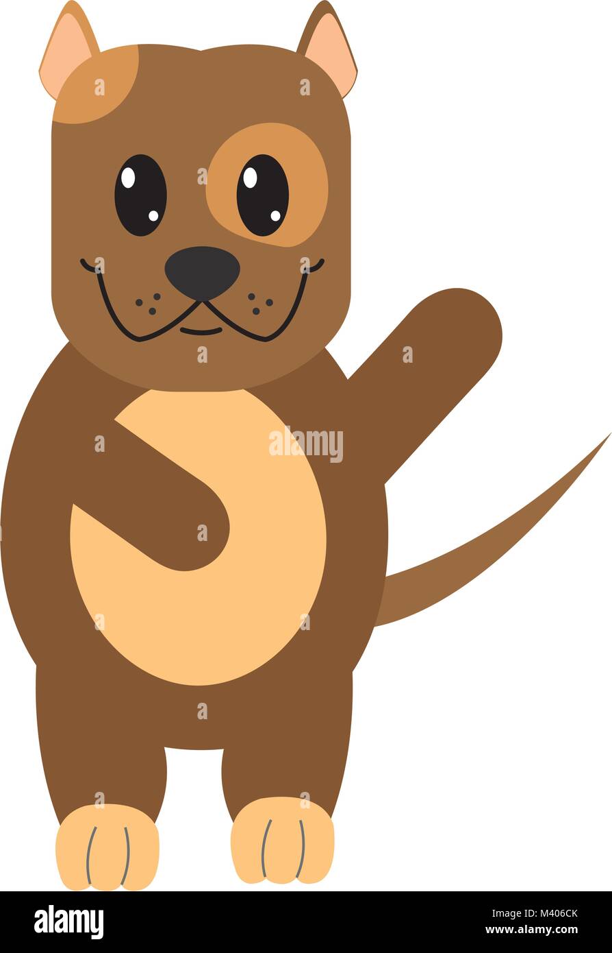 colorful adorable and cute dog animal with hand up Stock Vector Image ...
