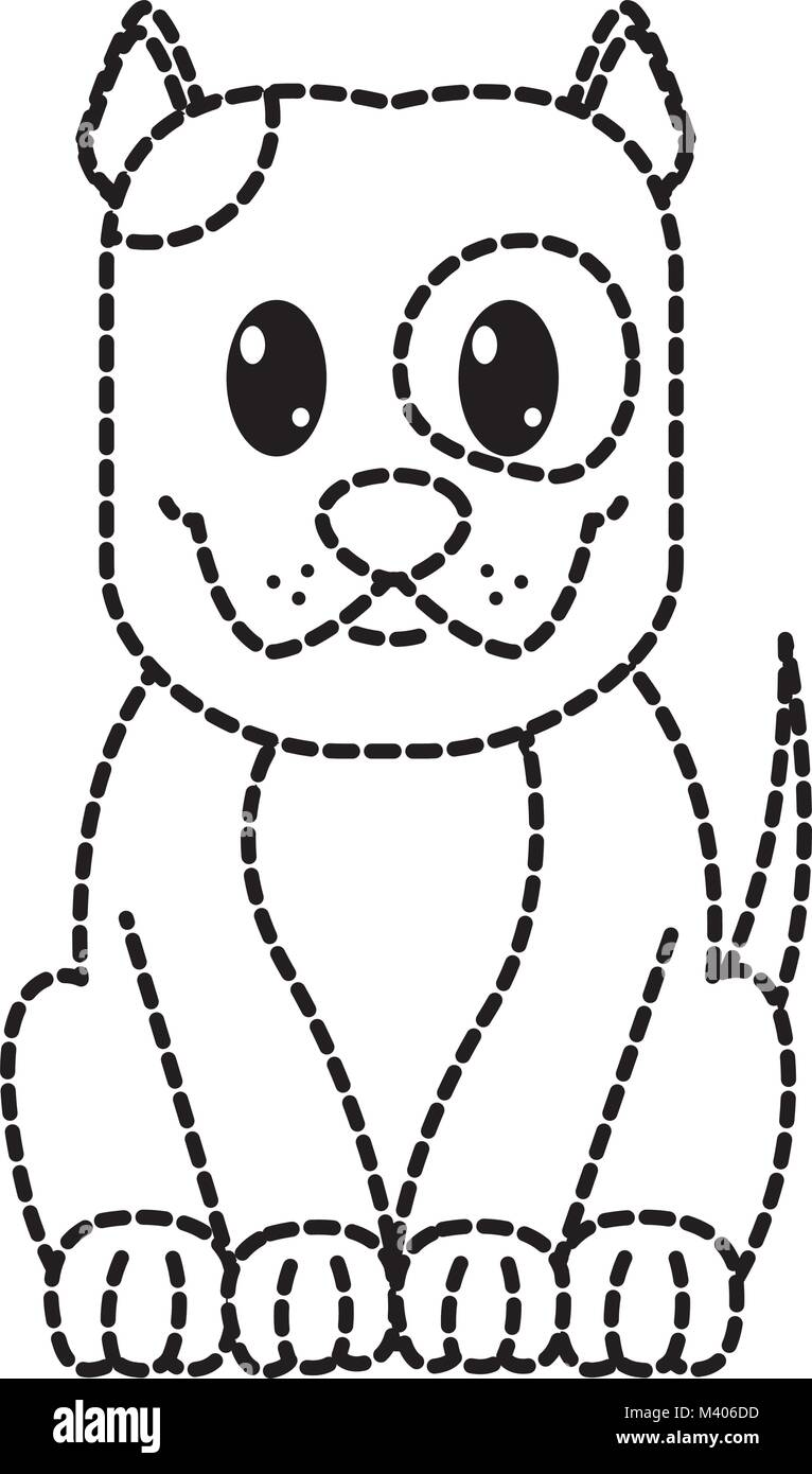 dotted shape happy dog cute animal character Stock Vector Image & Art ...