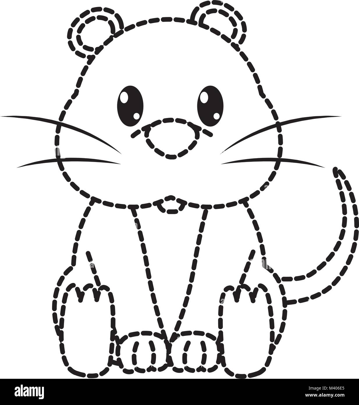 dotted shape mouse cute wild animal character Stock Vector Image & Art ...