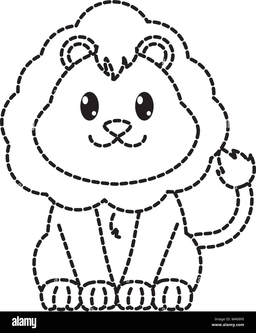 dotted shape lion cute wild animal character Stock Vector Image & Art ...