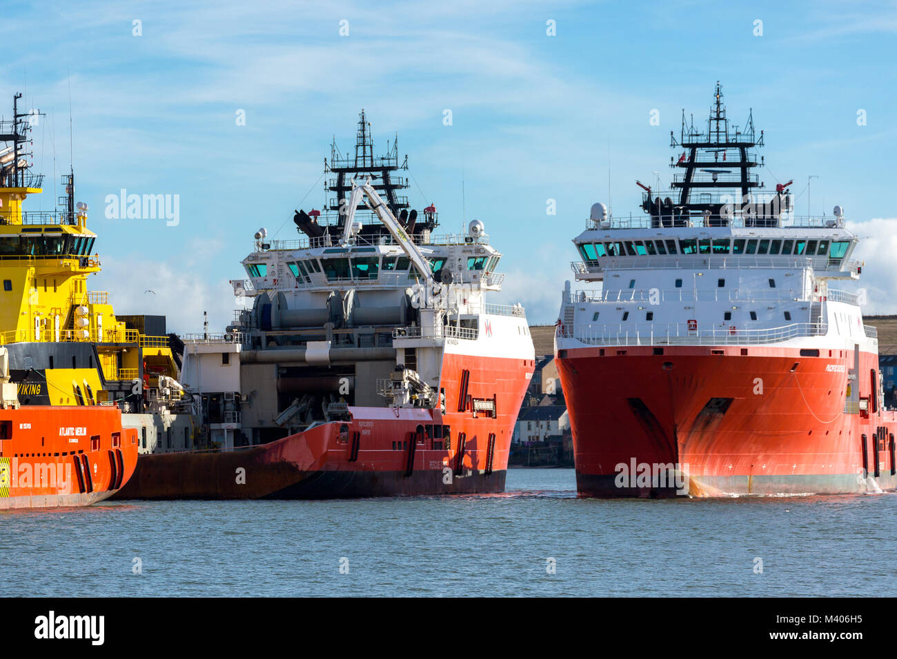 Oil support Vessel "Pacific Duchess" arriving Montrose Scotland Stock ...