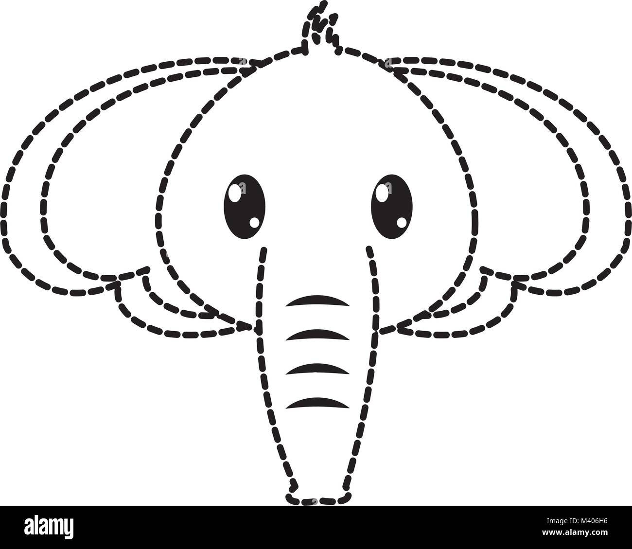 dotted shape elephant head cute animal character Stock Vector Image ...