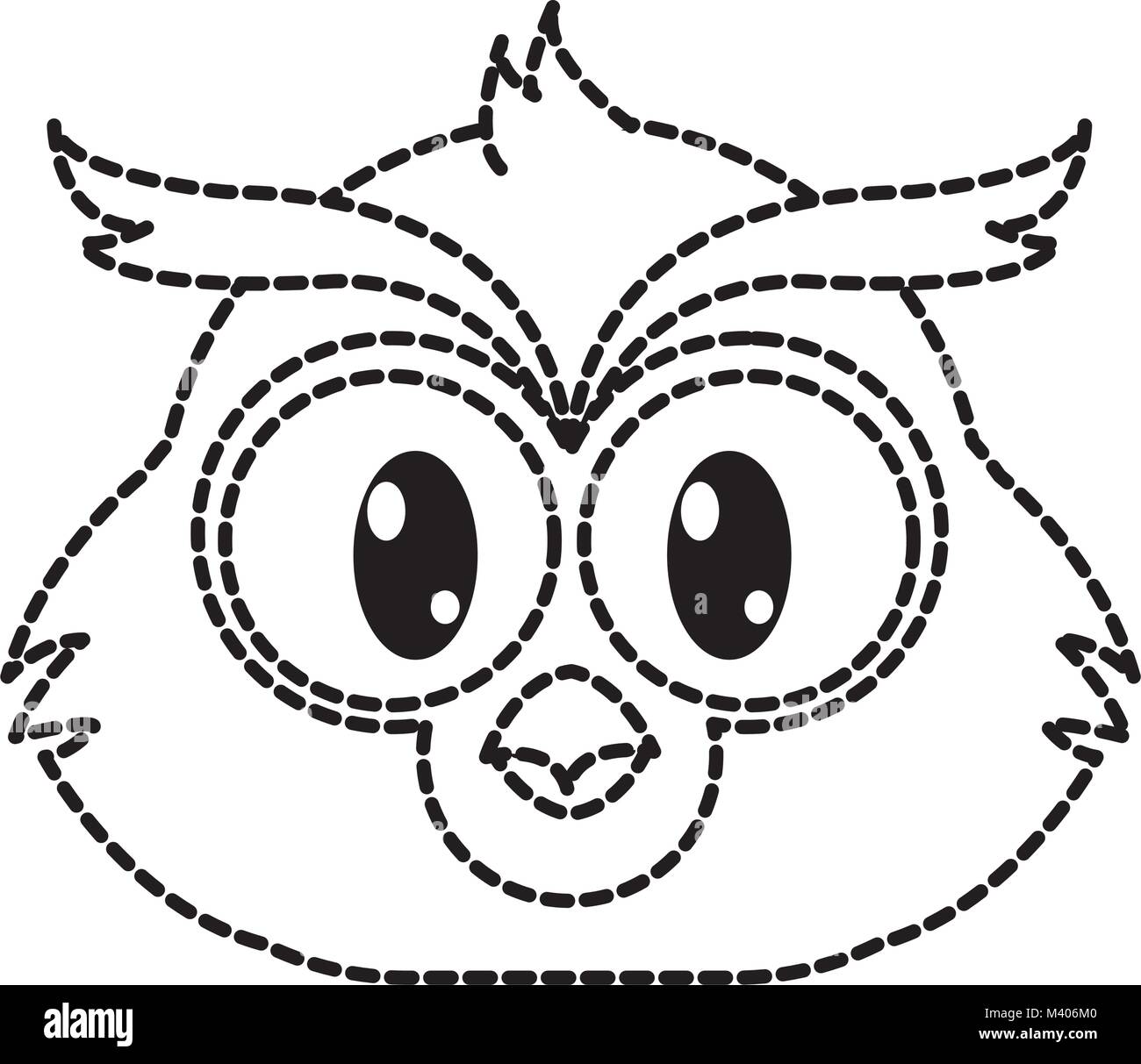 dotted shape owl head cute animal character Stock Vector Image & Art ...