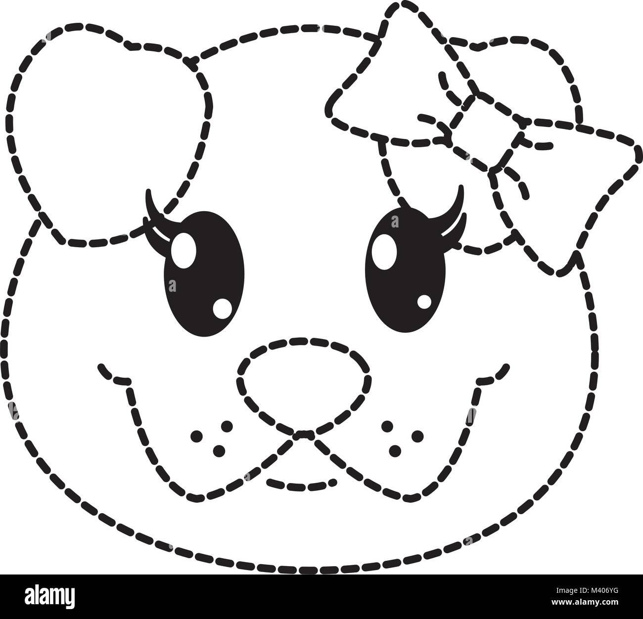 dotted shape female dog head cute animal Stock Vector Image & Art - Alamy