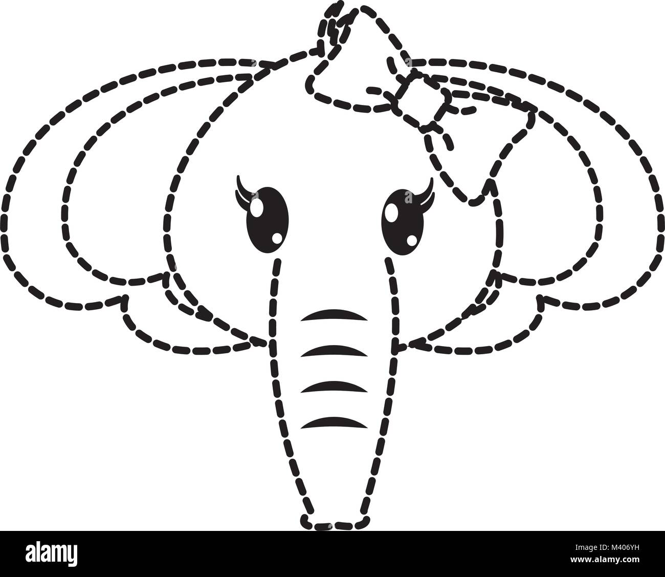 dotted shape female elephant head cute animal Stock Vector Image & Art ...
