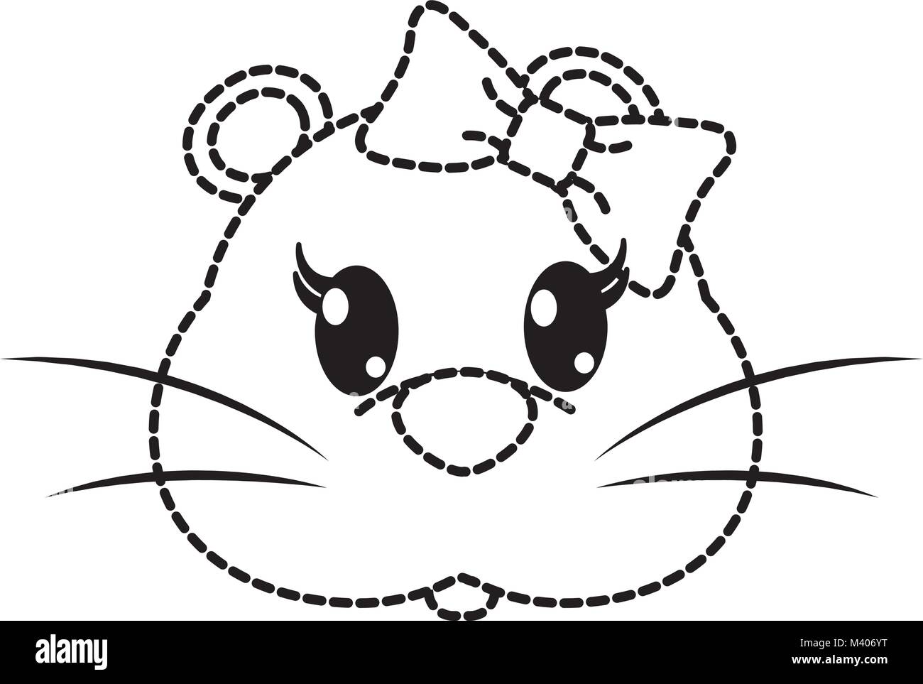 dotted shape female mouse head cute animal Stock Vector Image & Art - Alamy