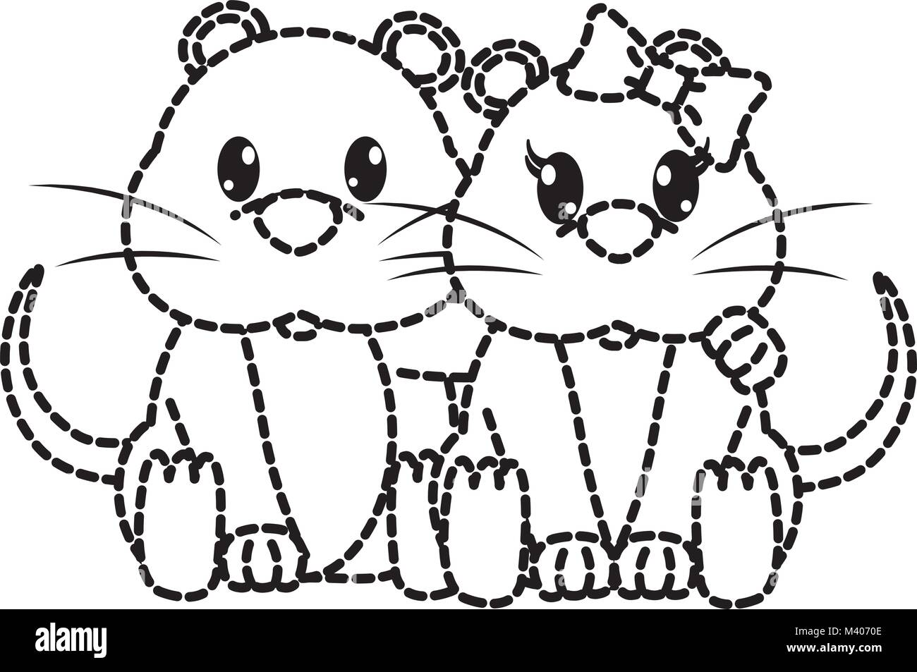 dotted shape mouse couple cute animal together Stock Vector Image & Art ...