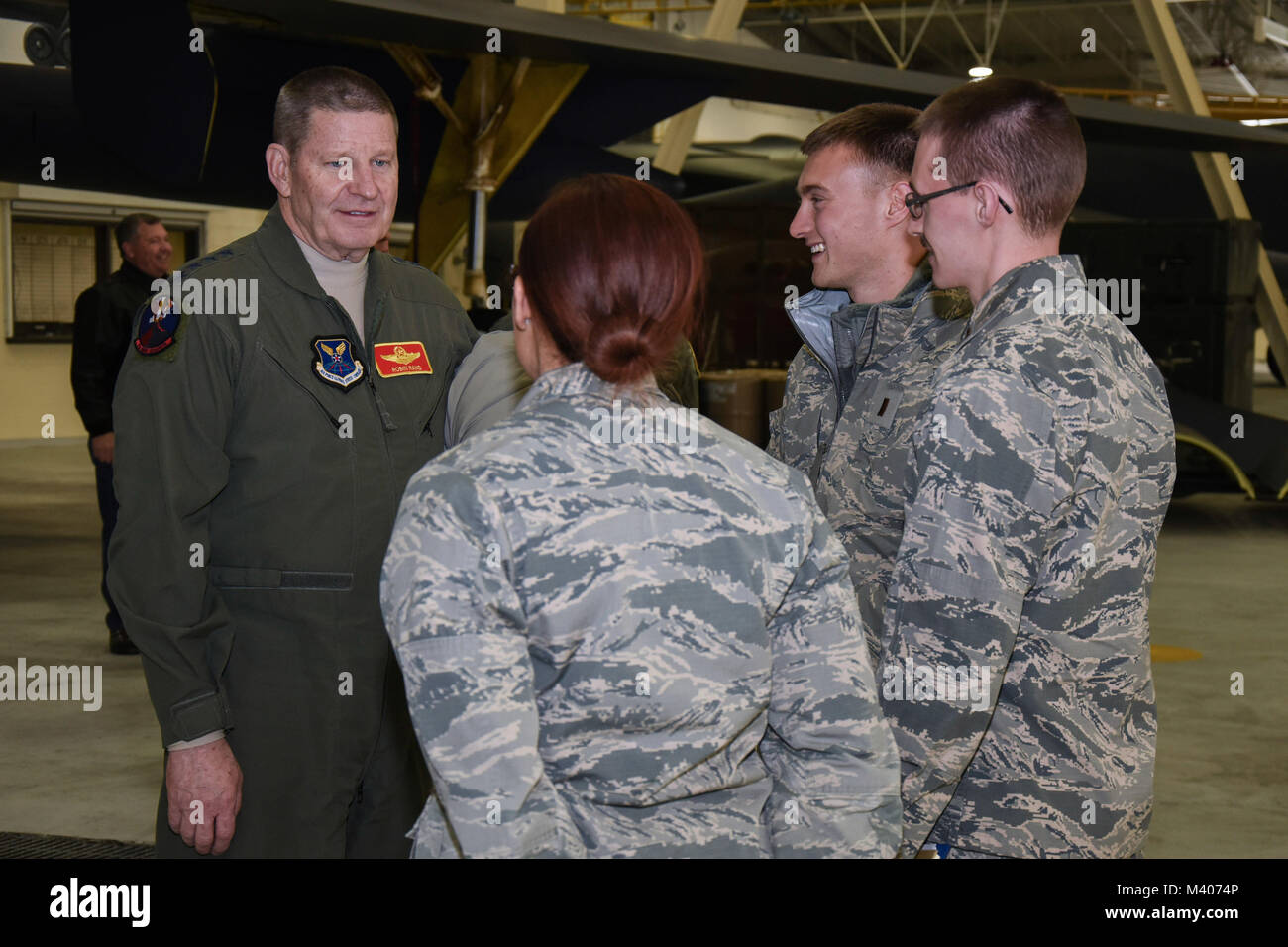 Gen. Robin Rand, Air Force Global Strike Command commander, talks with ...