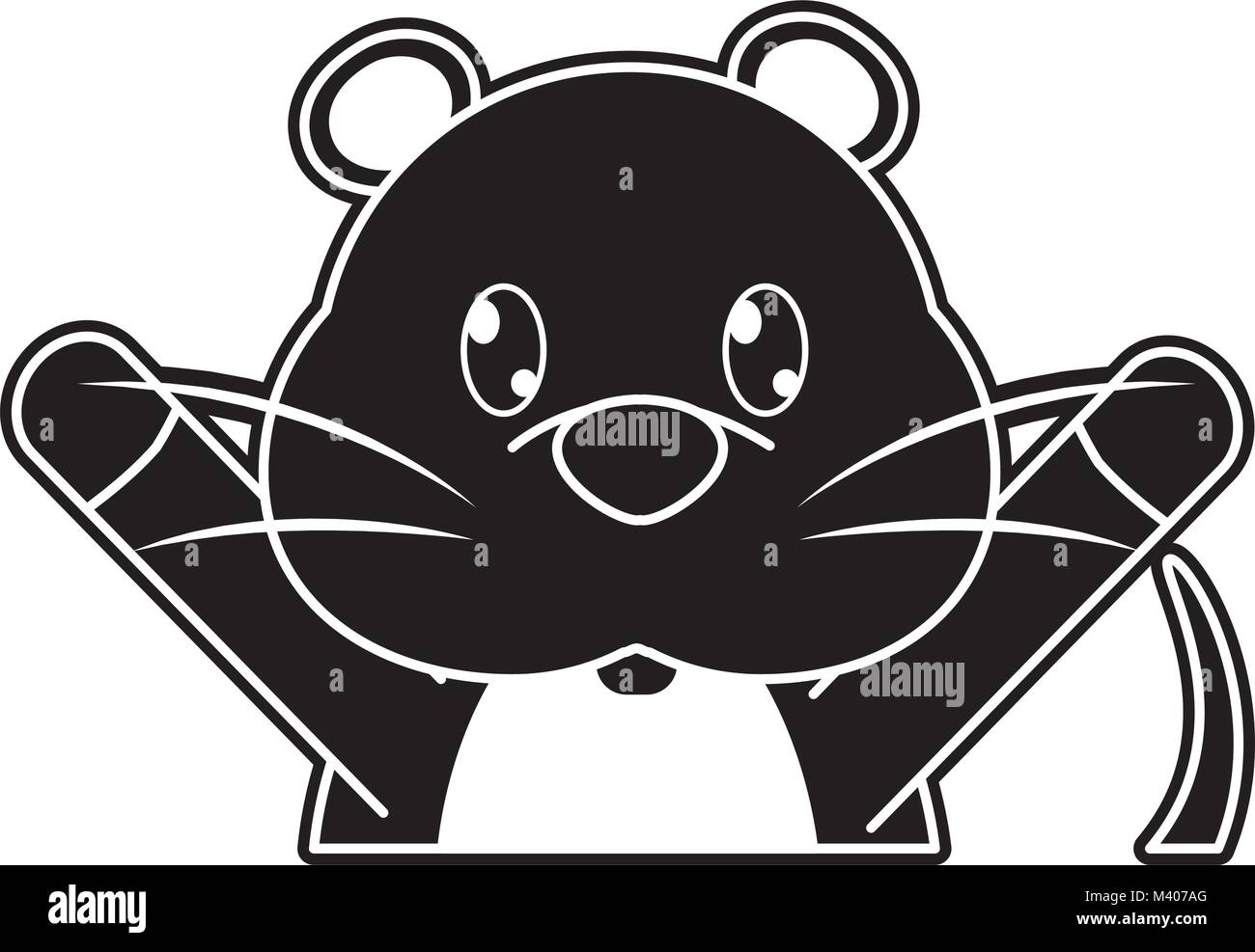 silhouette mouse cute animal with hands up Stock Vector Image & Art - Alamy