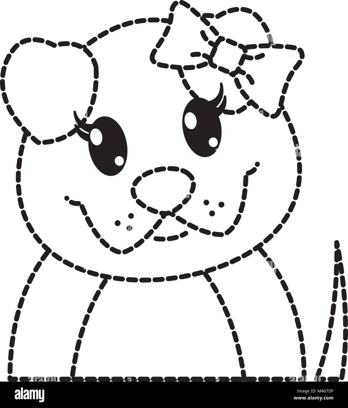 dotted shape adorable female dog cute animal Stock Vector Image & Art ...