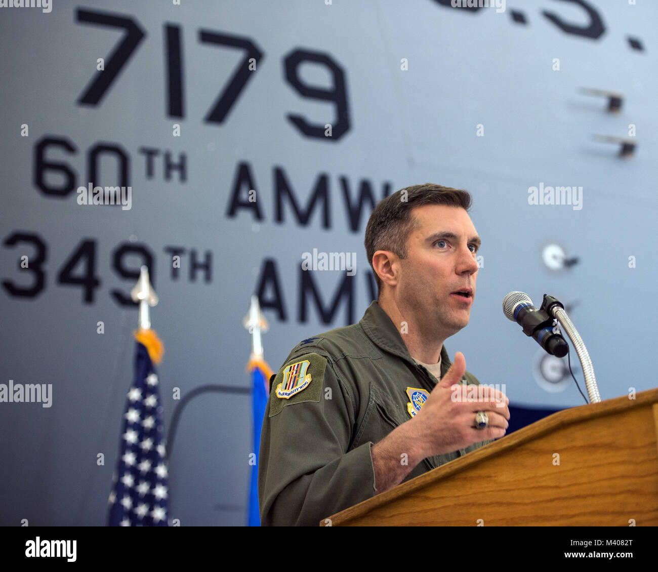 U.S. Air Force Col. John Klein 60th Air Mobility Wing commander ...