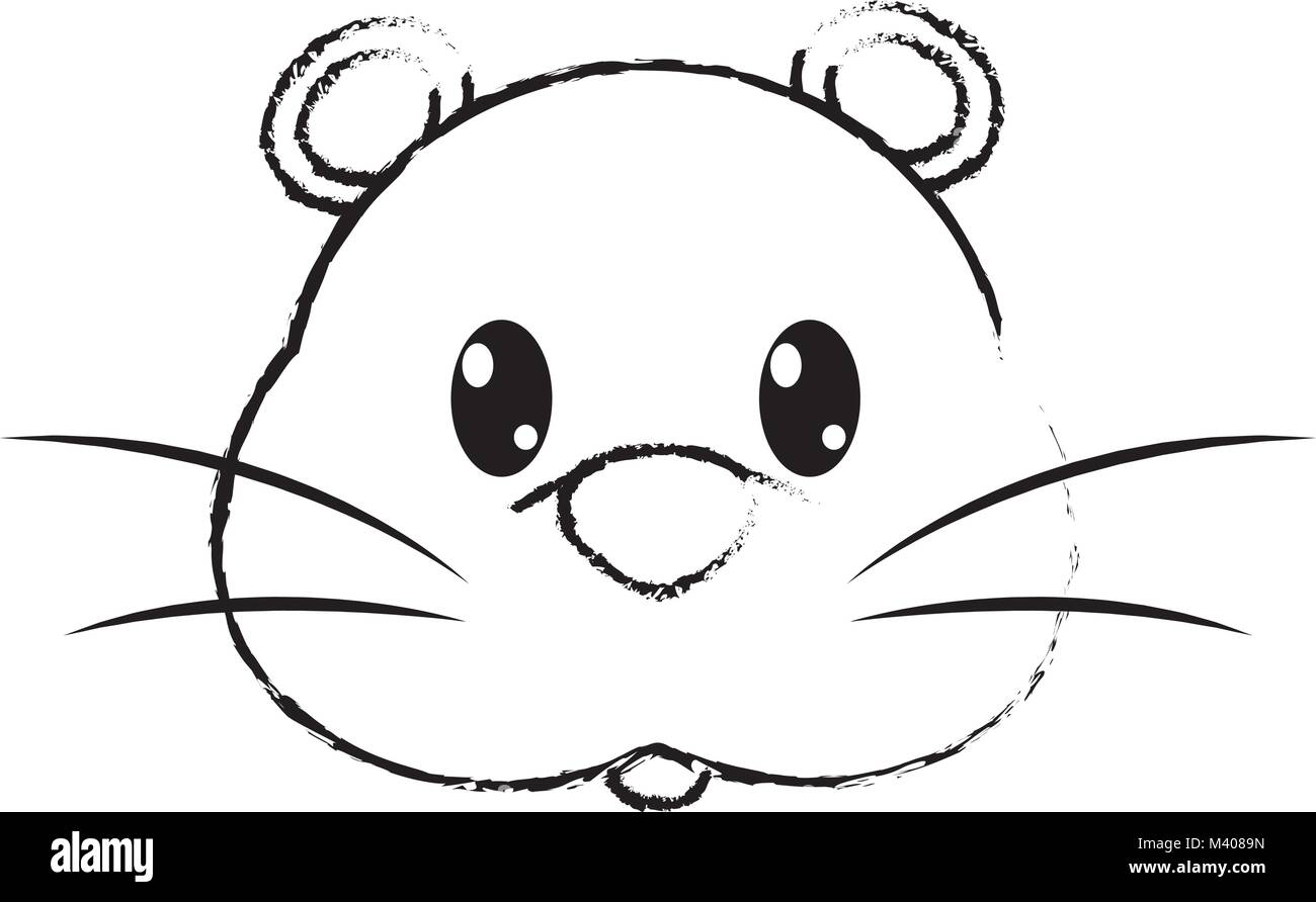 grunge mouse head cute animal character Stock Vector Image & Art - Alamy