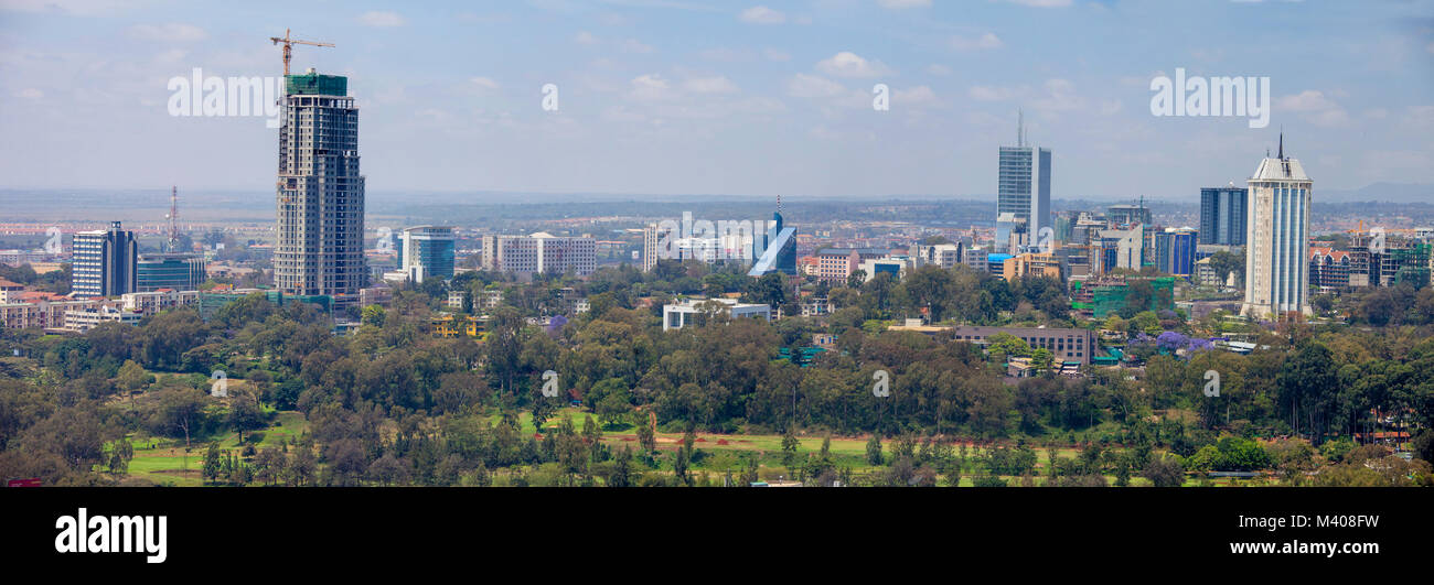 NAIROBI, KENYA-SEPTEMBER 14, 2014: Skyscrapers and new construction ...