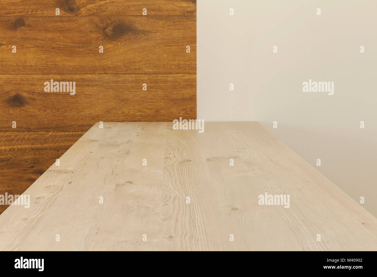 Wooden table in room hi-res stock photography and images - Alamy