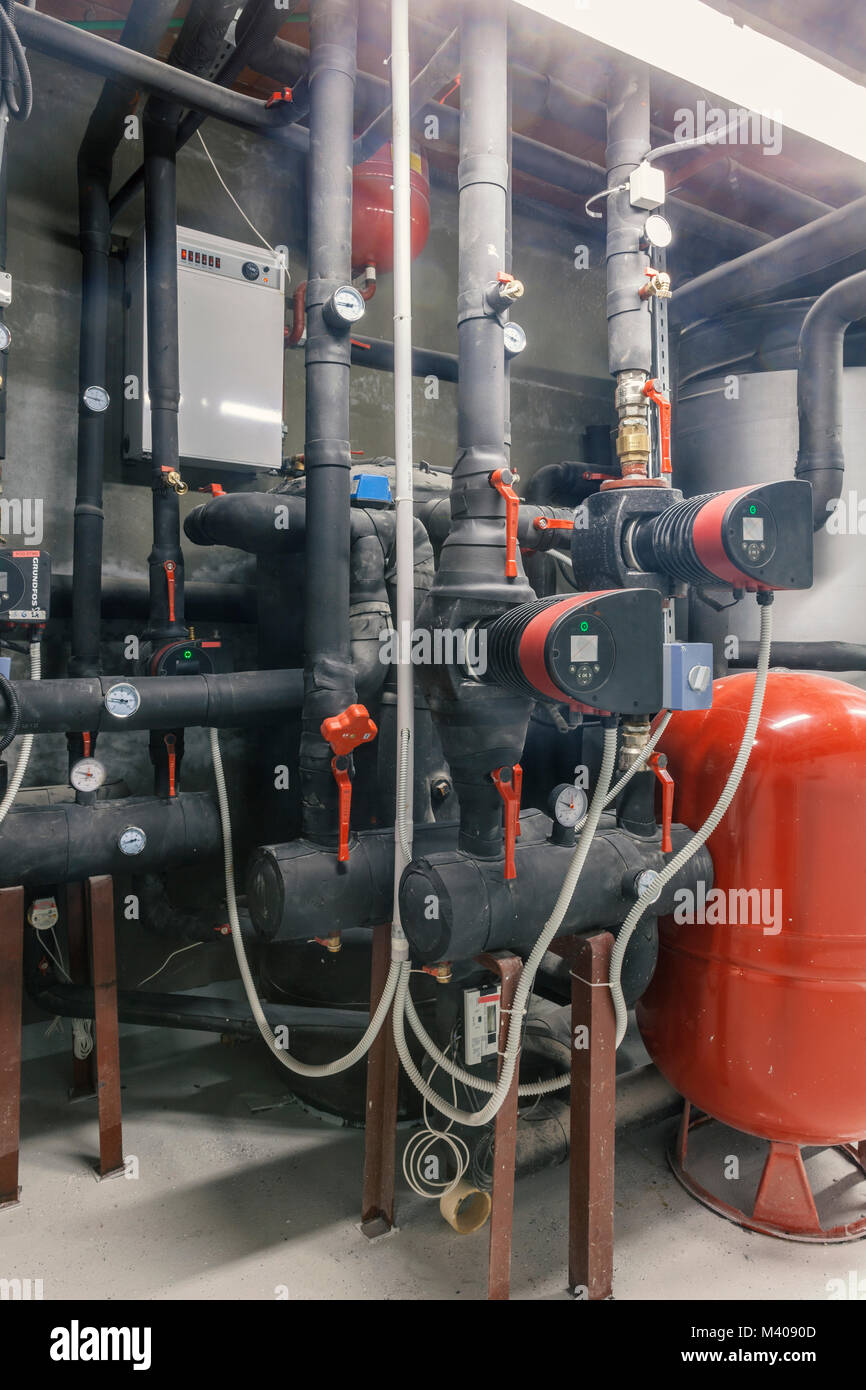 industrial boiling system for heating, close up Stock Photo - Alamy