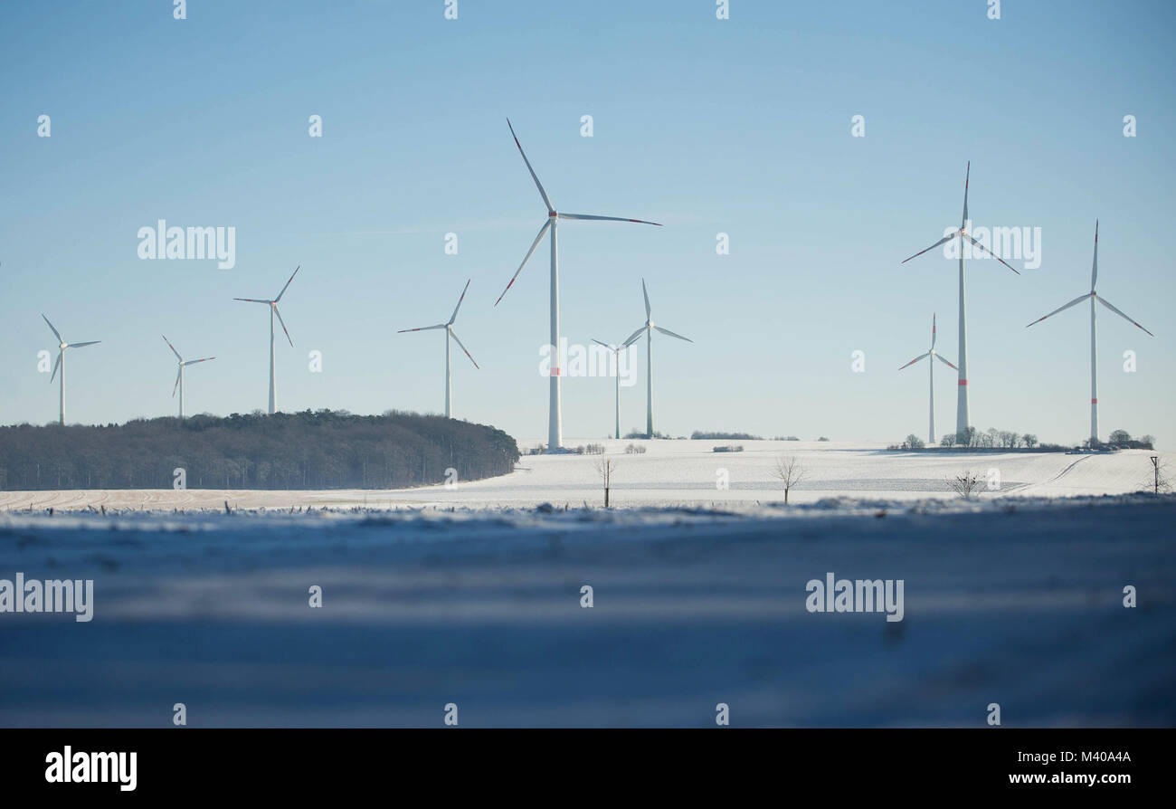 Wind Power Plants in Winter. Germany, Europe Stock Photo - Alamy
