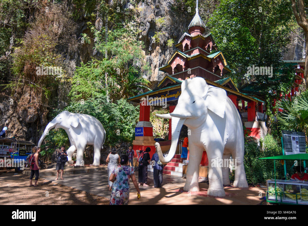 Hpa-An: Saddan (Sadan, Saddar) Cave, entrance, , Kayin (Karen) State ...