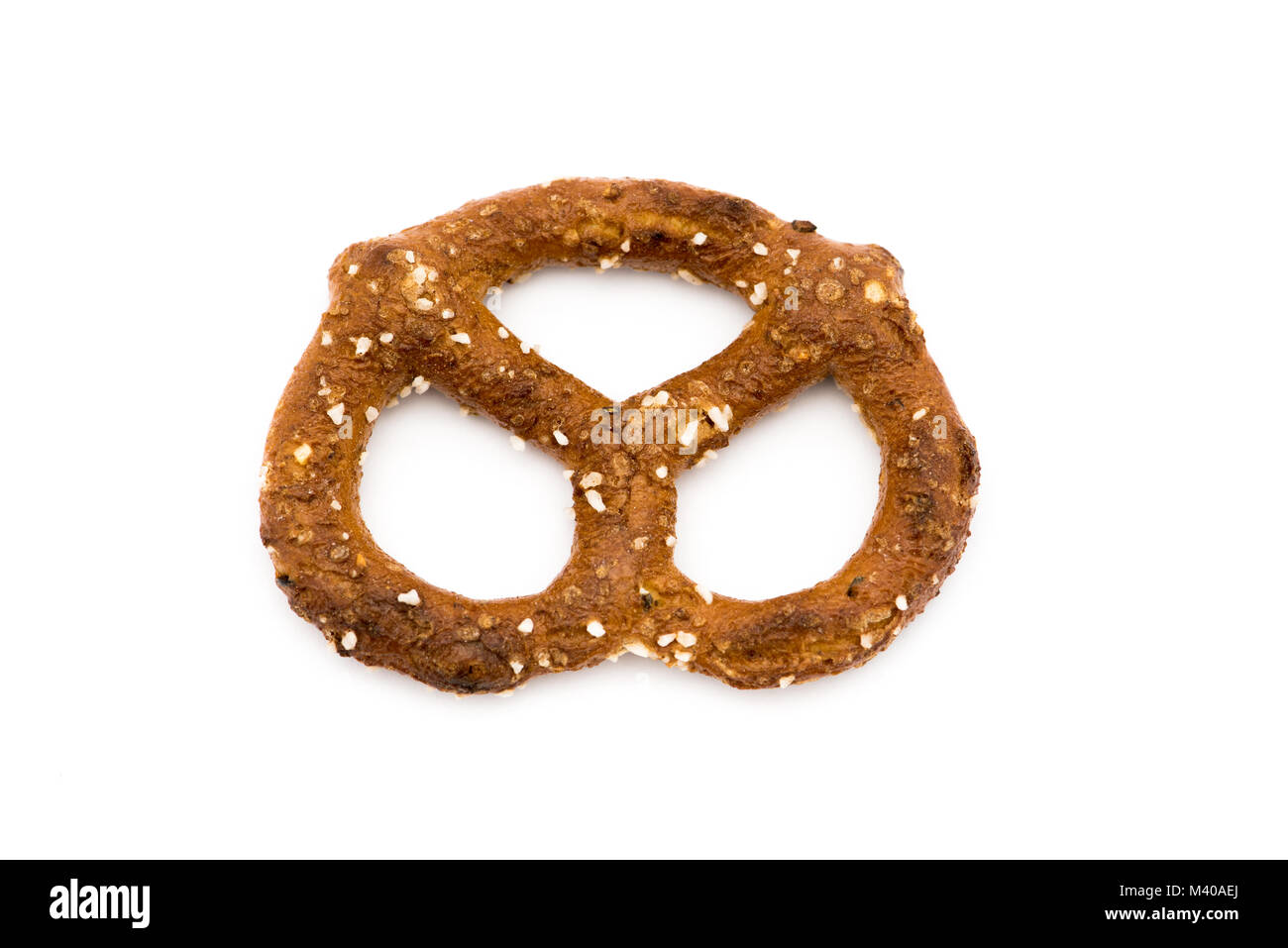 A single pretzel isolated on white Stock Photo - Alamy