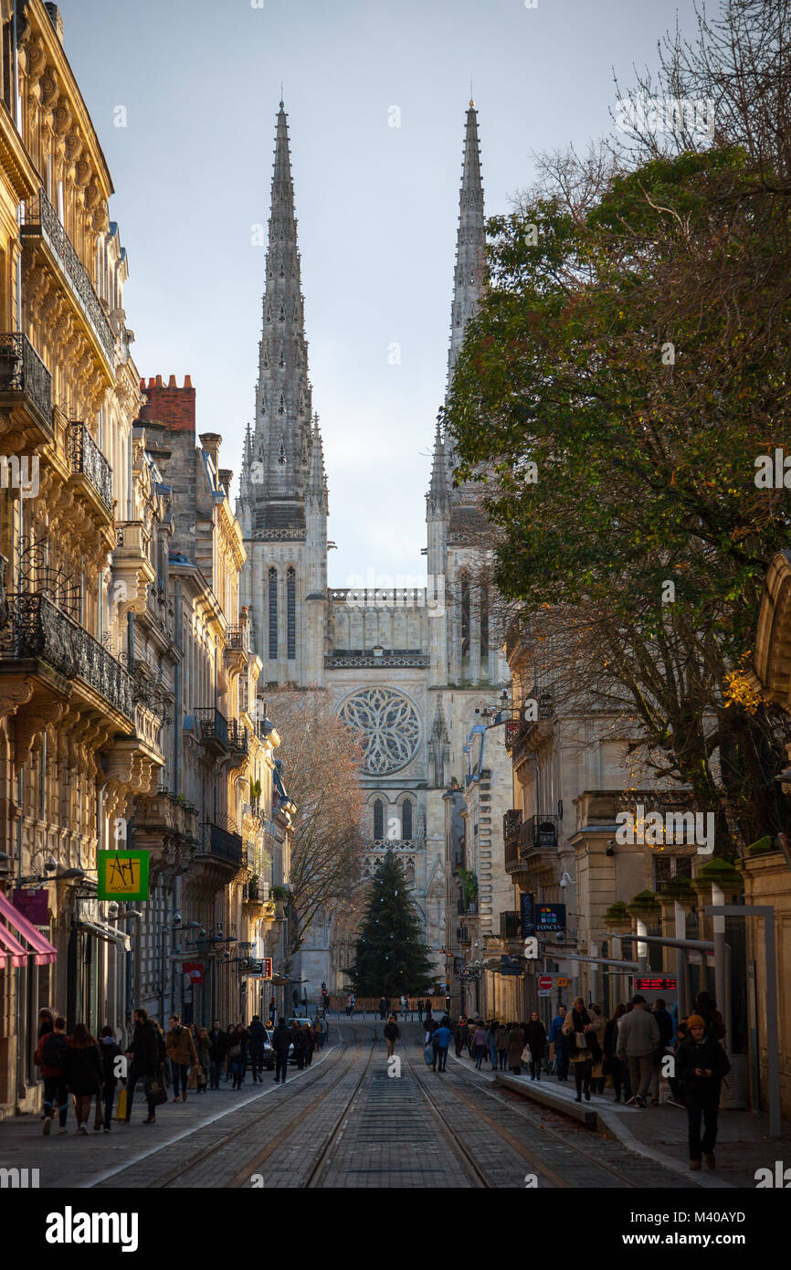 BORDEAUX, FRANCE - DECEMBER 27, 2017: Bordeaux Cathedral (Cathedrale ...