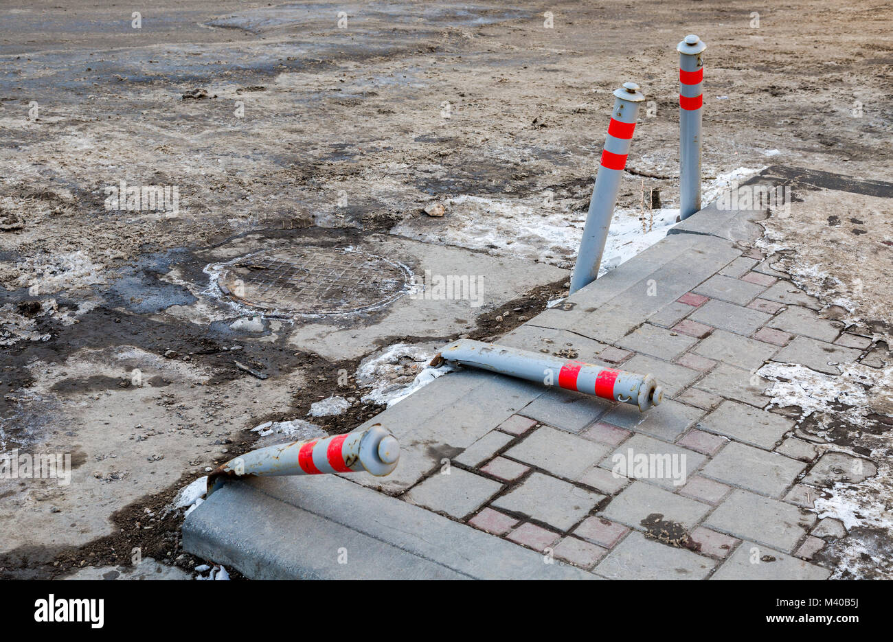 Bollard broken bollards hi-res stock photography and images - Alamy