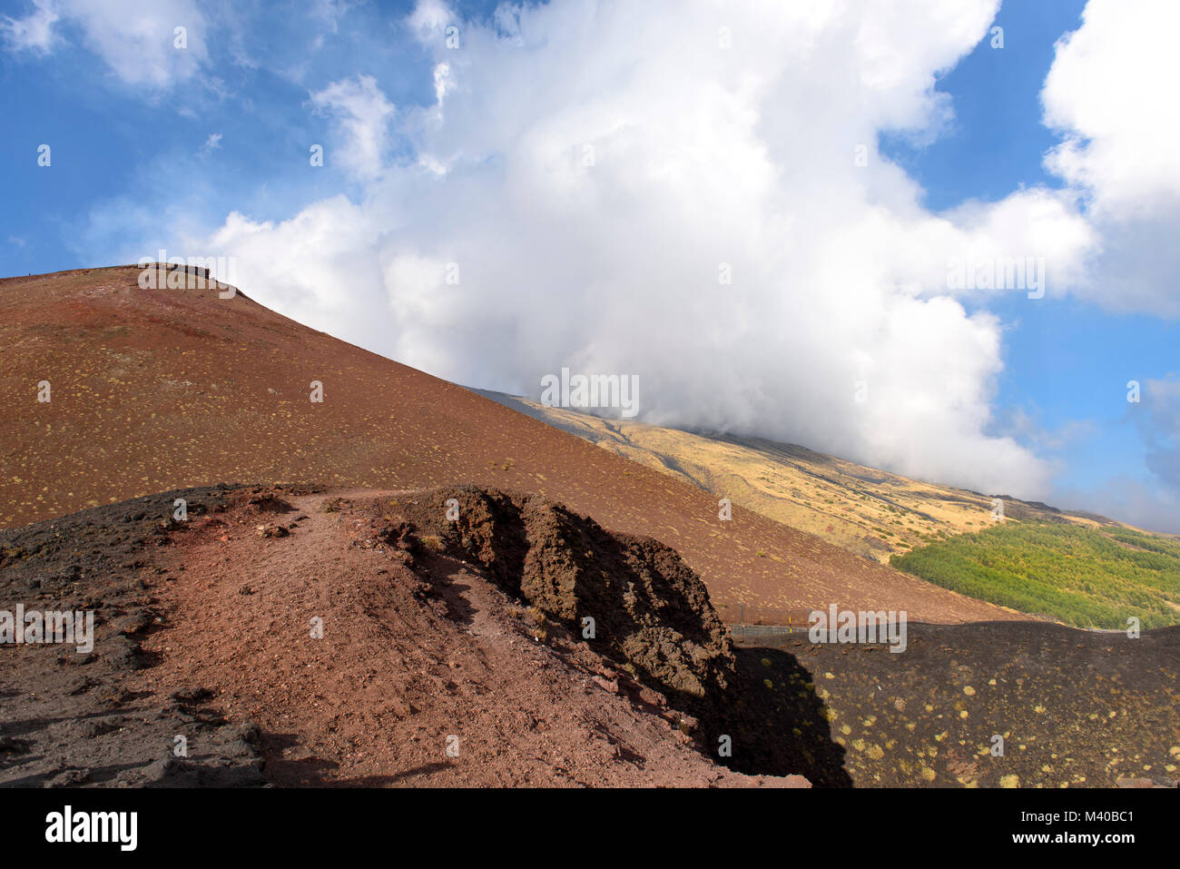 Etna Volcano view, Shelter Sapienza, Sicily, Italy Stock Photo - Alamy