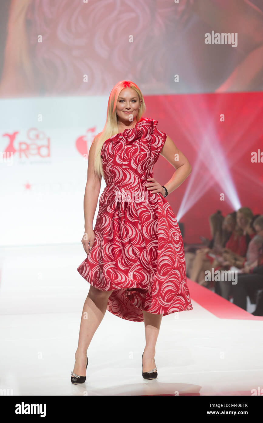 New York, NY - February 8, 2018: Elizabeth Rohm wearing gown DurDoux by ...